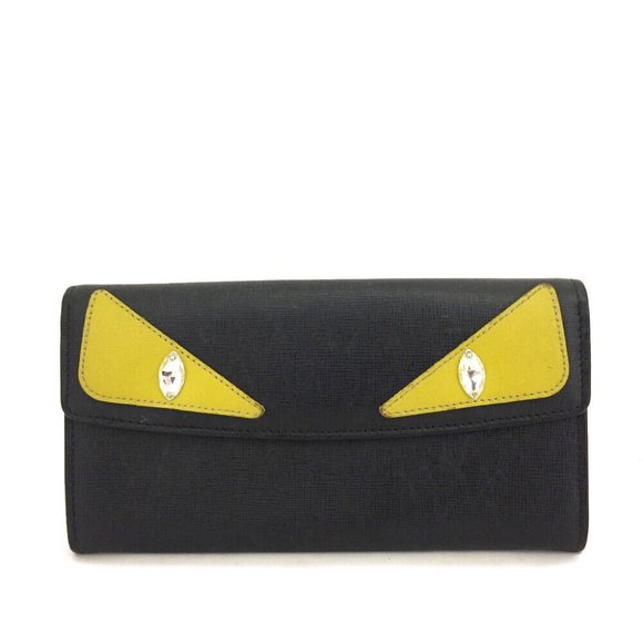 Fendi | Bags | Fendi Monster Leather Bifold Long Wallet F5557 | Poshmark